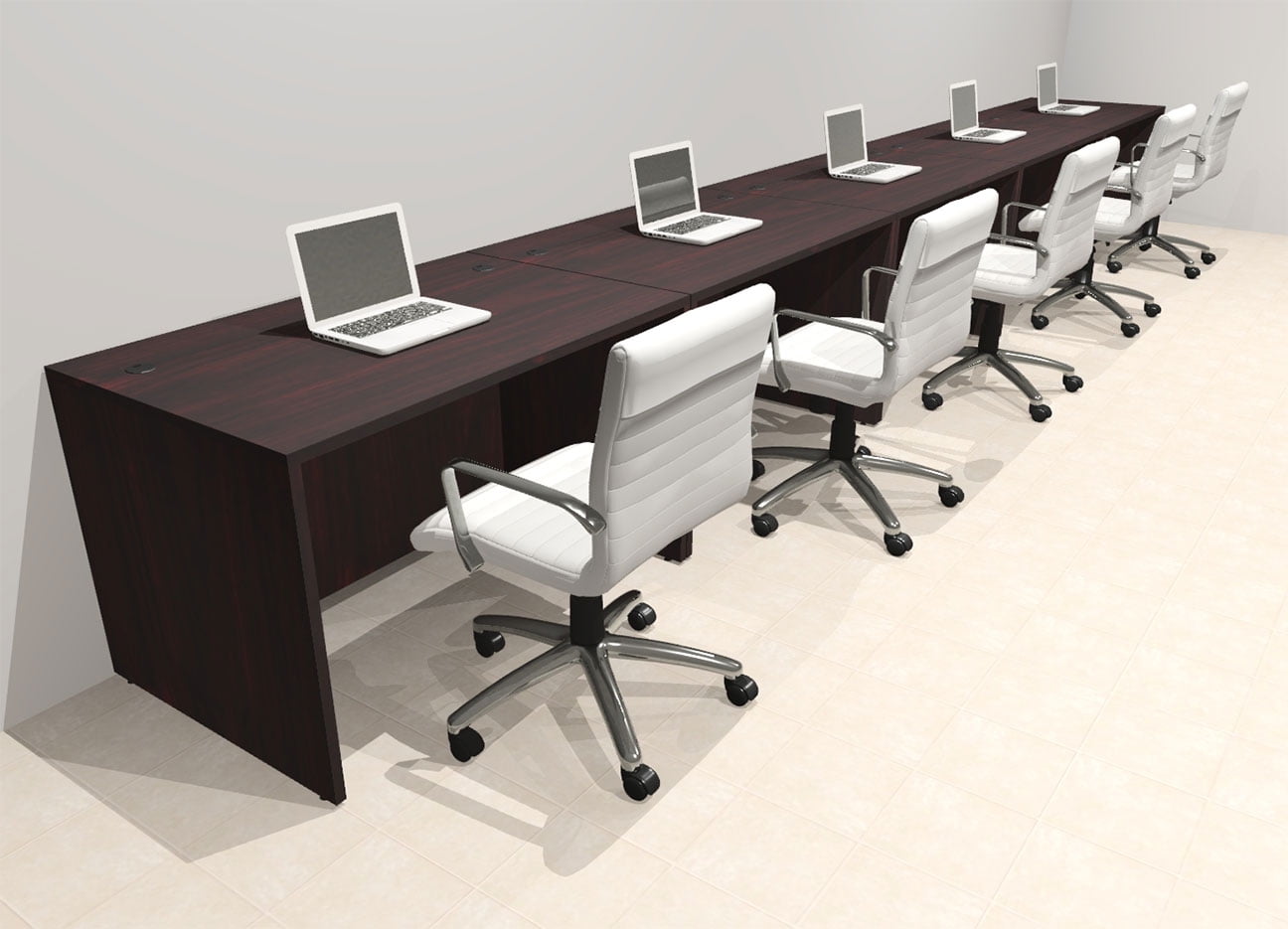 Five Person Modern No Panel Office Workstation Desk Set, #OT-SUS-SPN18 ...
