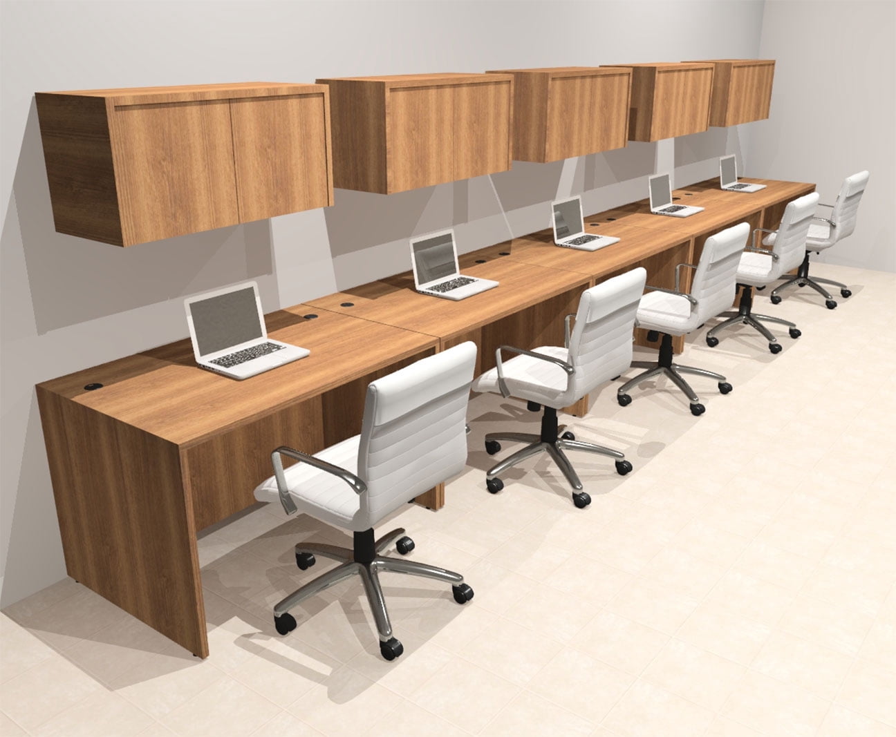 Five Person Modern No Panel Office Workstation Desk Set, #OT-SUS-SPN41 ...