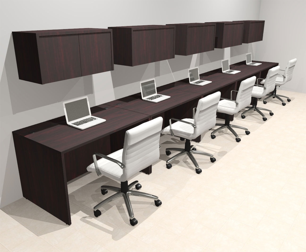 Five Person Modern No Panel Office Workstation Desk Set, #OT-SUS-SPN43 ...