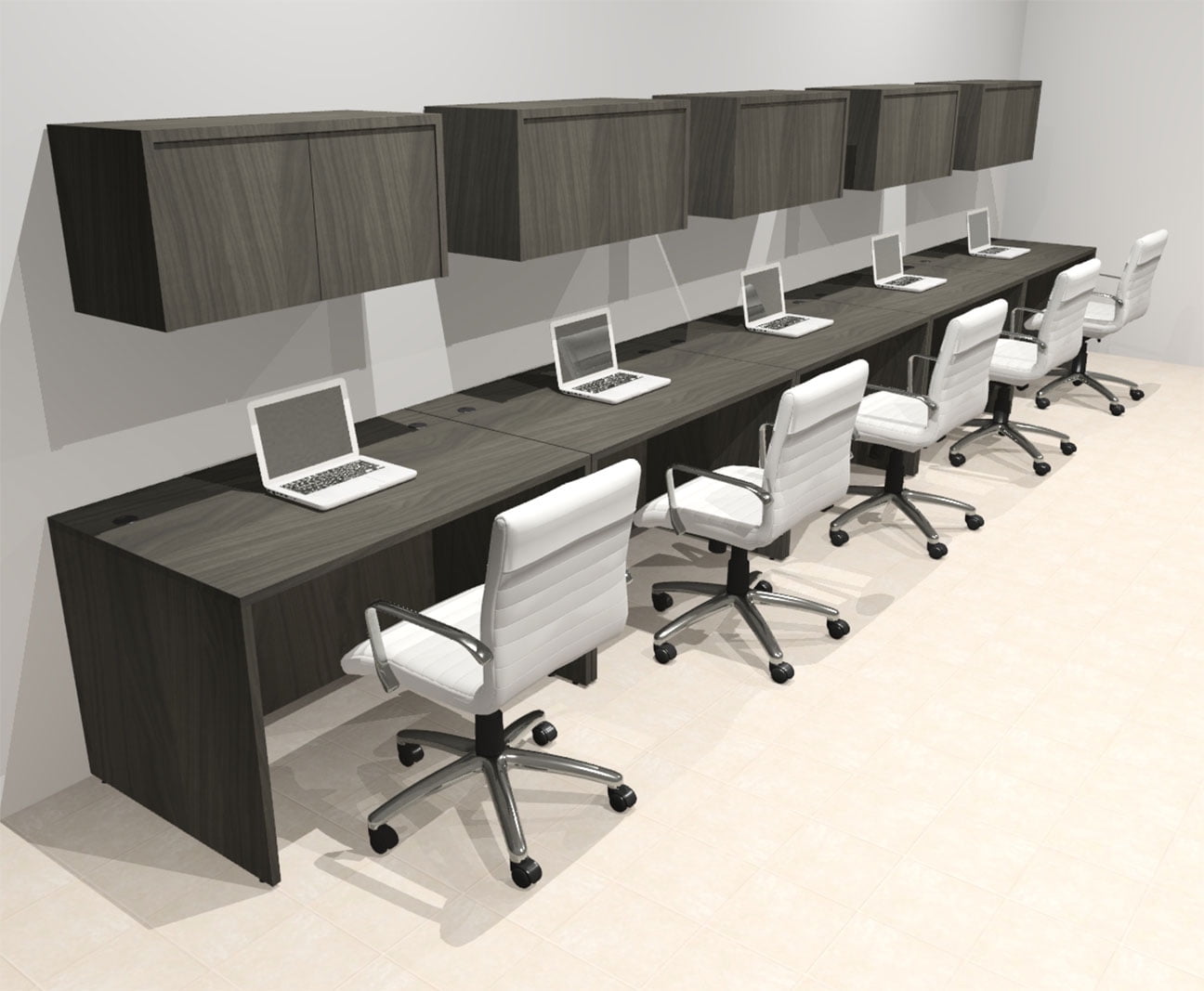 Five Person Modern No Panel Office Workstation Desk Set, #OT-SUS-SPN45 ...