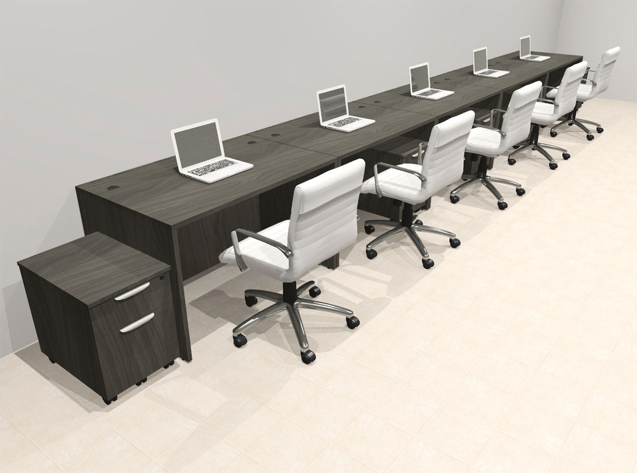 Five Person Modern No Panel Office Workstation Desk Set, #OT-SUS-SPN85 ...