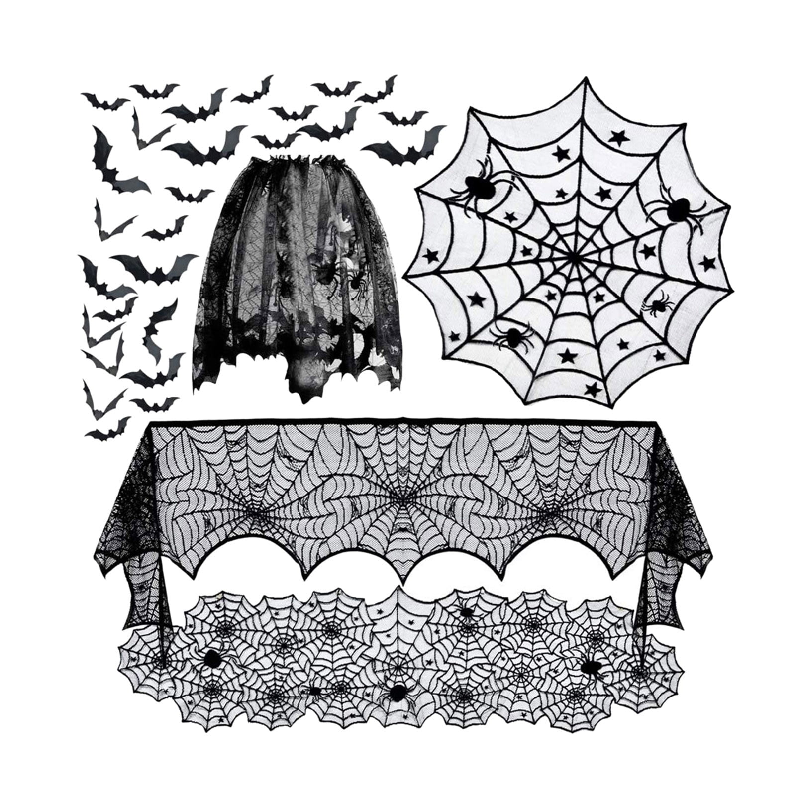 Five Piece Tablecloth Family Table Party Table Flag Black Lace ...