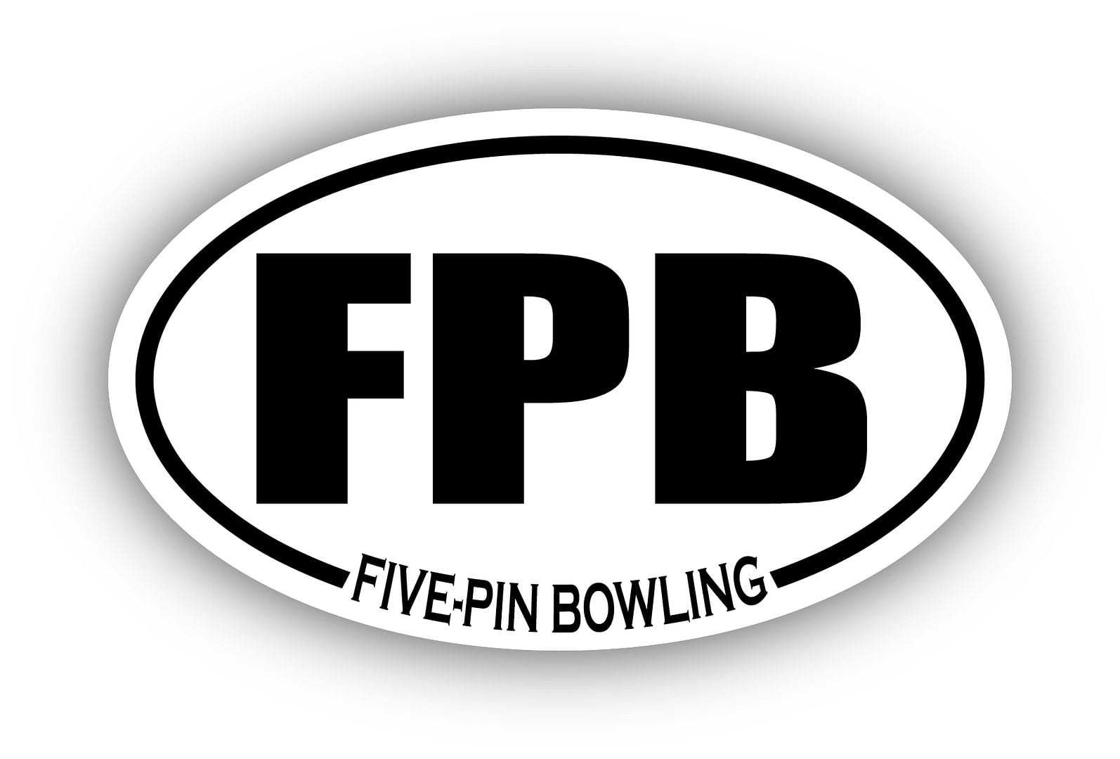 Five-Pin Bowling FPB Oval Bumper Sticker 3M Vinyl Decal 3 in x 5 in ...