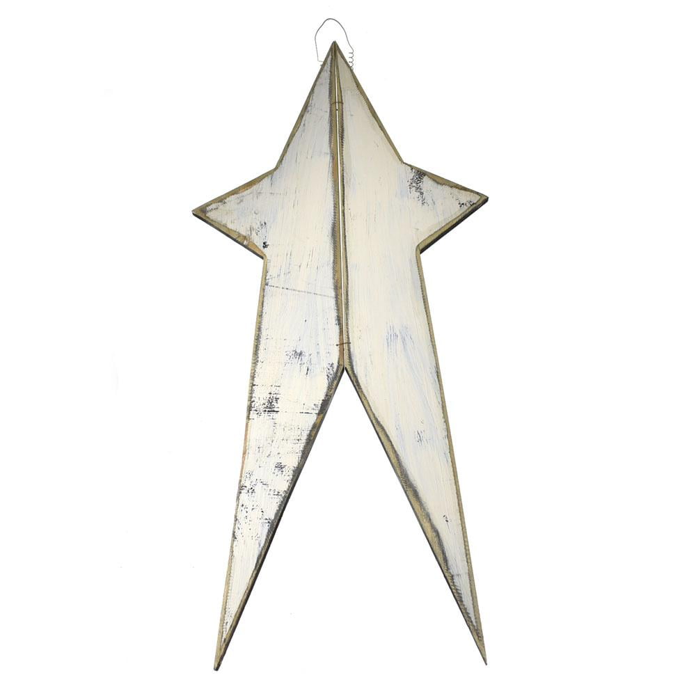 Five Point Painted Long Wooden Star, Cream, 36-Inch - Walmart.com