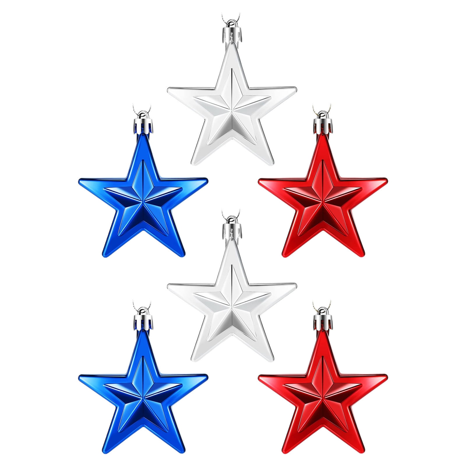 Five Pointed Star Ornaments | 4th of July Decorations | Multicolor ...