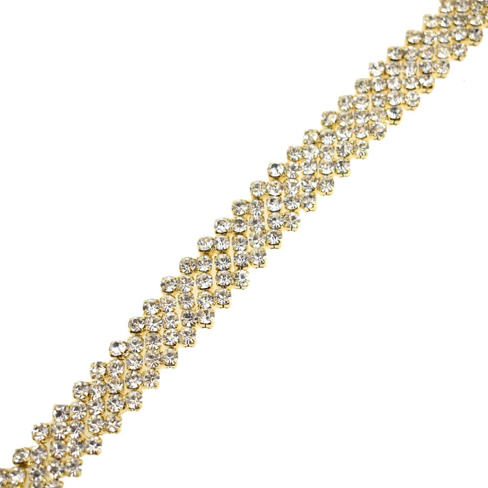 Five Row Zigzag Crystal Rhinestone Jewel Trim, Gold, 5/8-Inch, 1-Yard ...