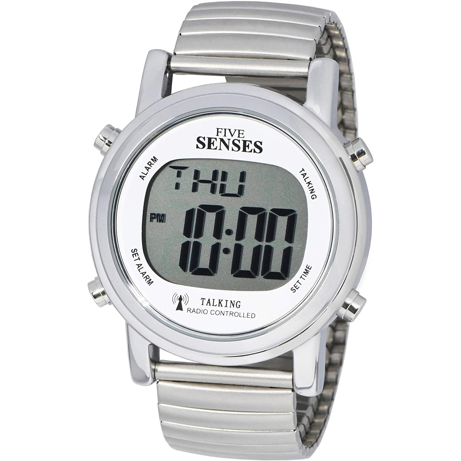Five Senses Atomic Talking Watch - Easy-to-Read, Self-Setting, Metal ...
