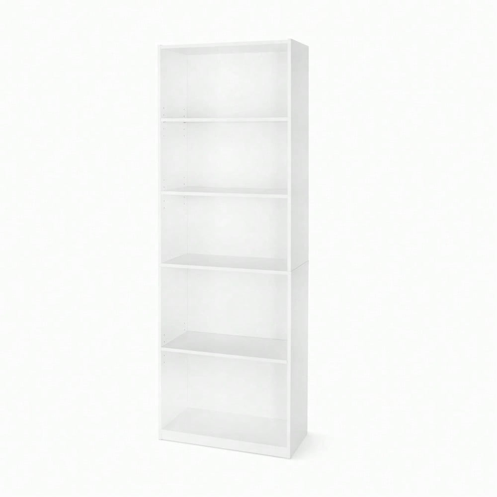Five-Shelf Bookcases With Adjustable Shelves, White - Walmart.com