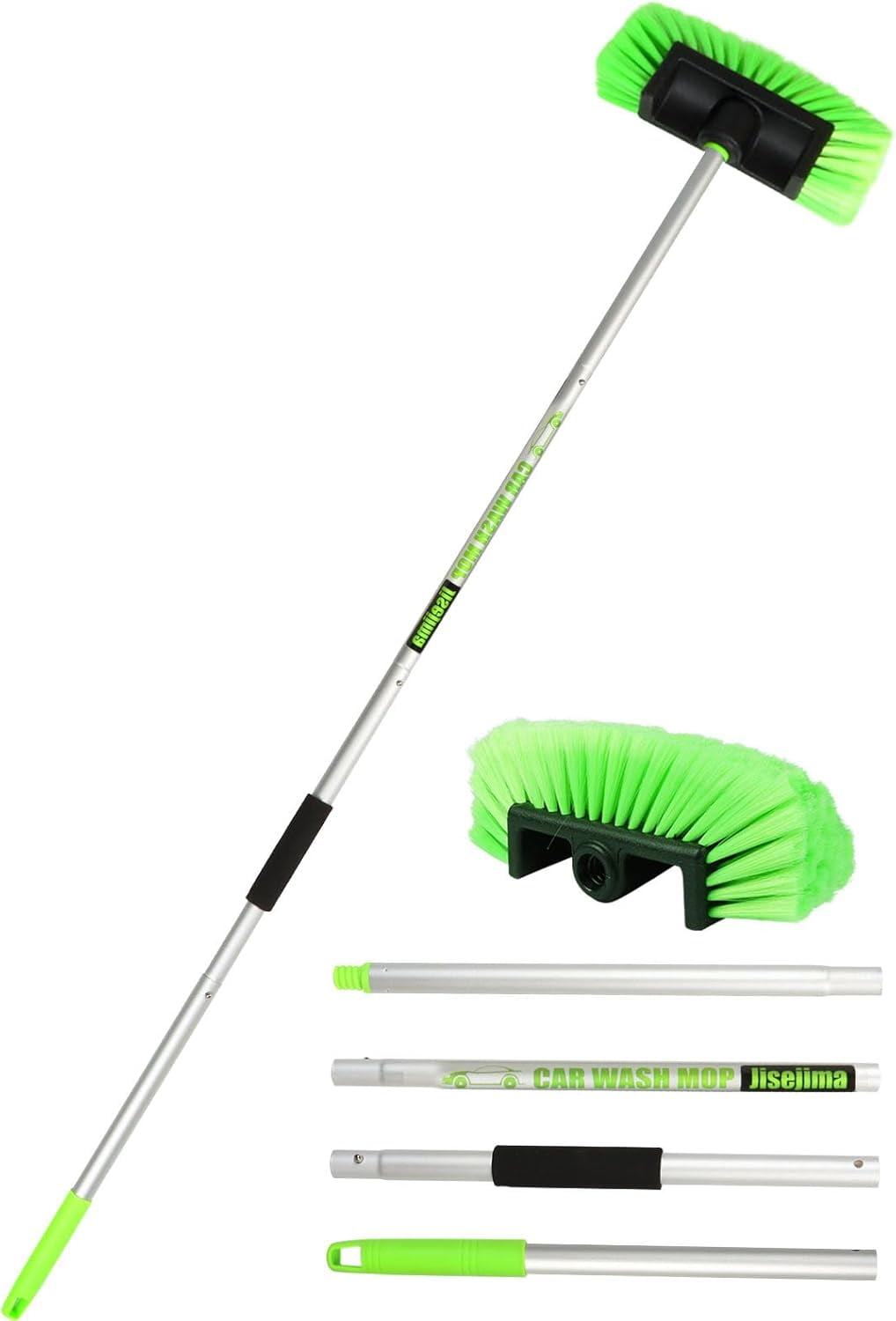 Five-Sided Car Wash Brush with Long Handle，Soft Bristle Scrub Cleaning ...