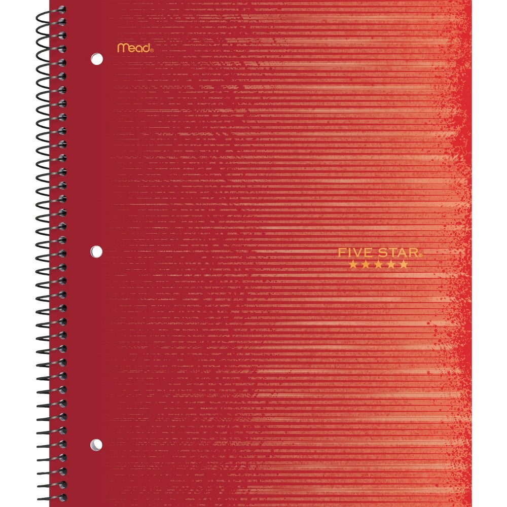 Five Star 1 Subject Wide Ruled Spiral Notebook Red - Walmart.com