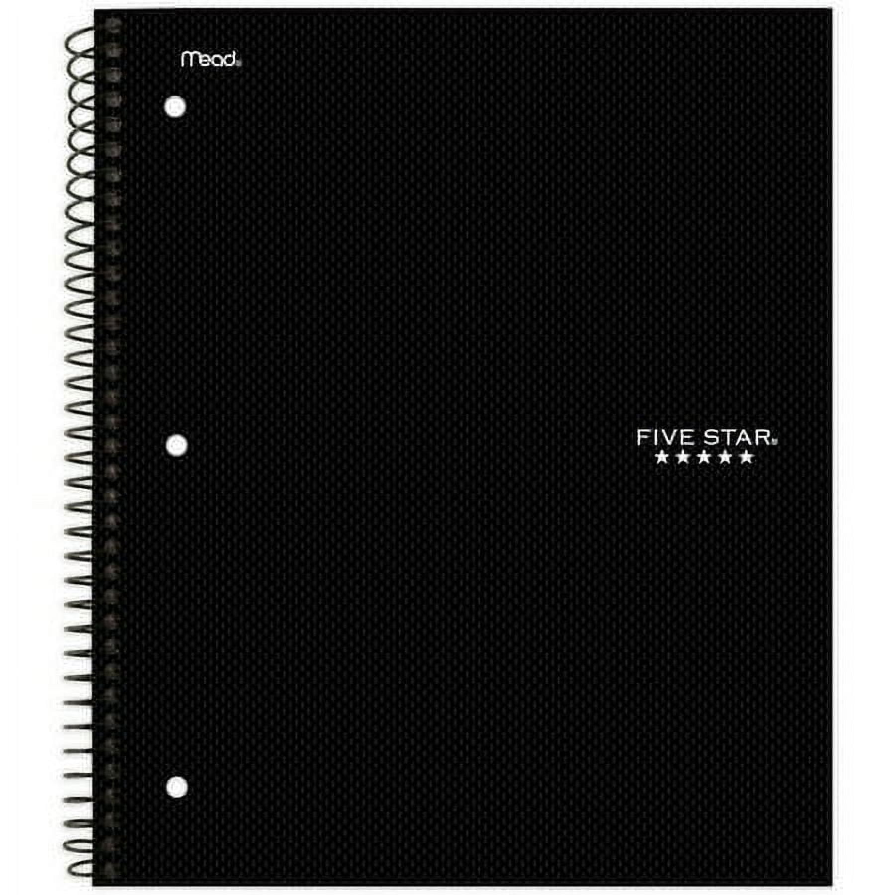 Five Star 170 sheet College Ruled 1 Subject Spiral Notebook Black ...