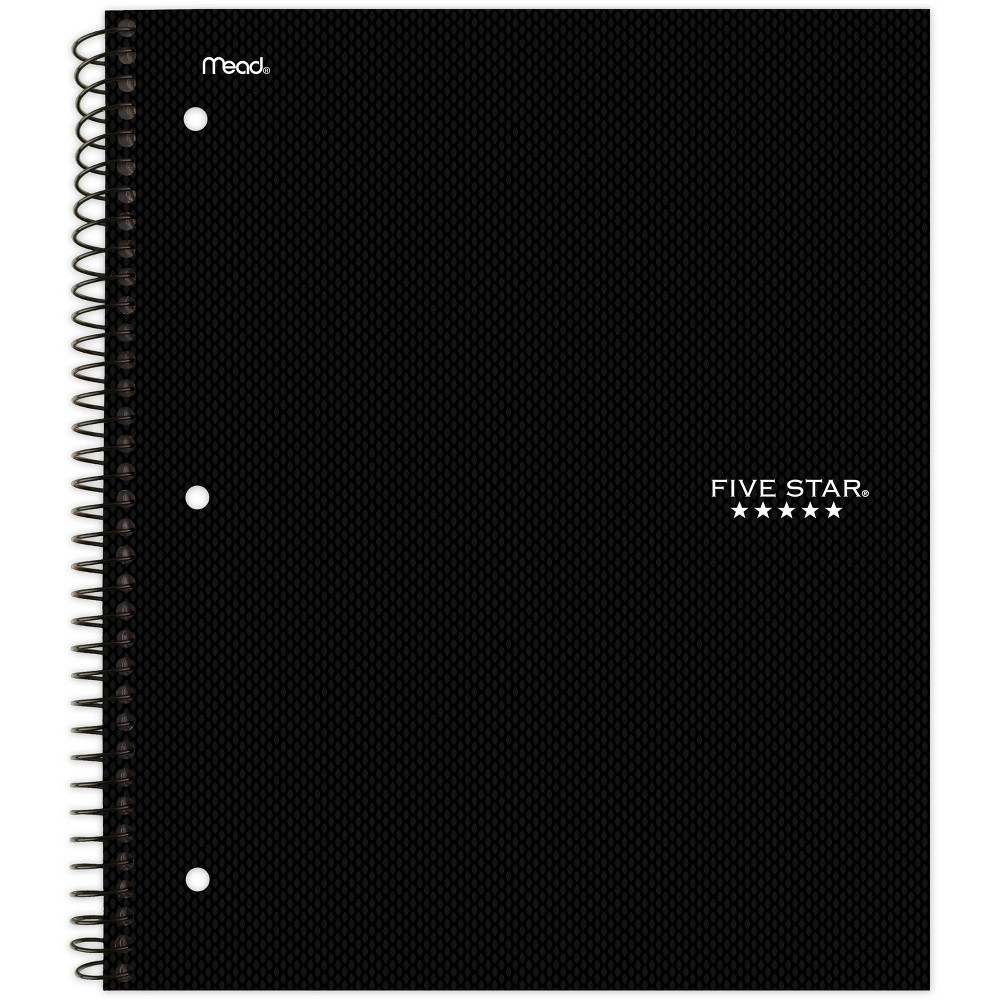 Five Star 170 sheet College Ruled 1 Subject Spiral Notebook Black ...
