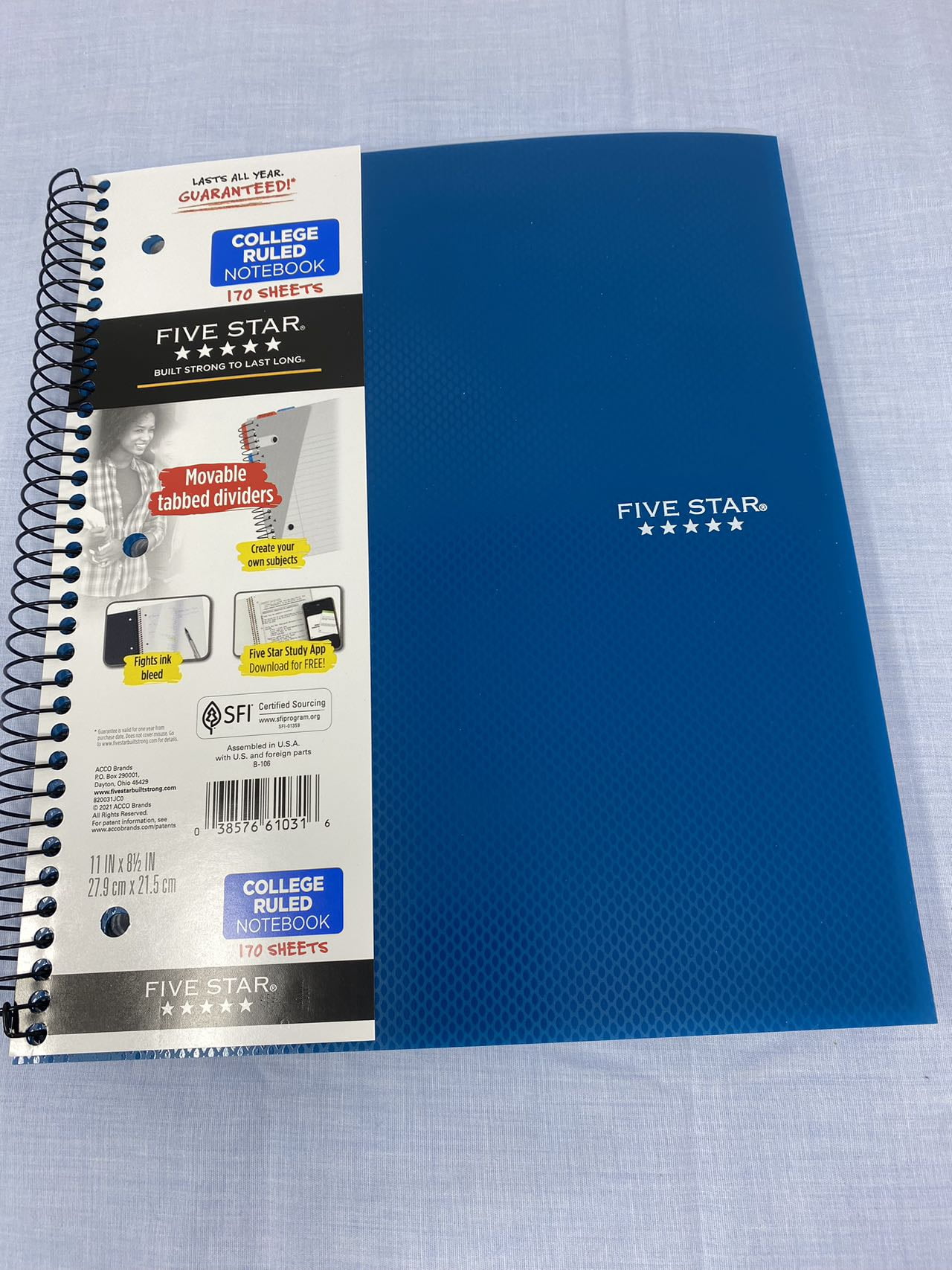 Five Star 170 sheet College Ruled 1 Subject Spiral Notebook Teal ...