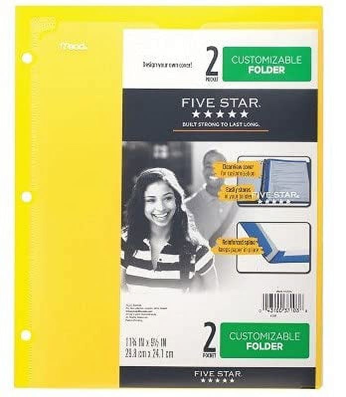 Five Star 2 Pocket Customizable Folder Yellow - Walmart.com