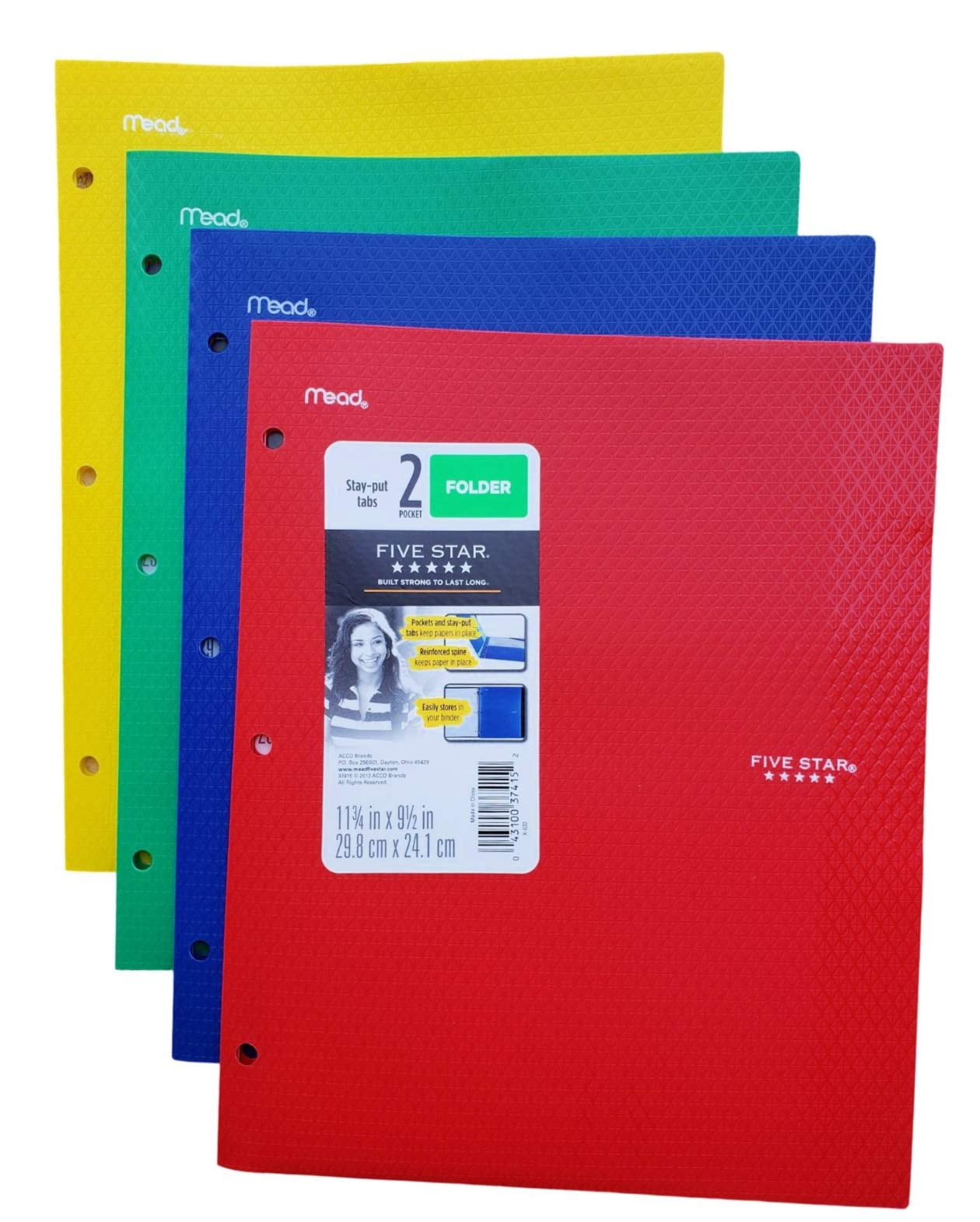 Five Star 2-Pocket Folder, Stay-Put Folder, Plastic Colored Folders for ...