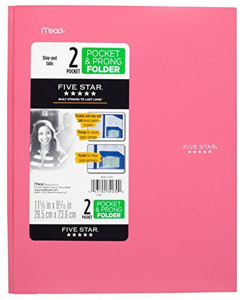 Five Star 2-Pocket Folder, Stay-Put Folder, Plastic Colored Folders ...