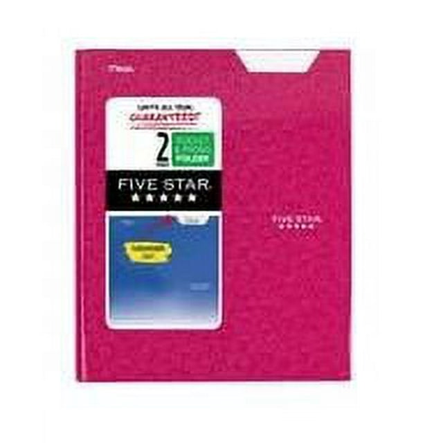 Five Star 2 Pocket Paper Folder with Prongs Pink - Walmart.com