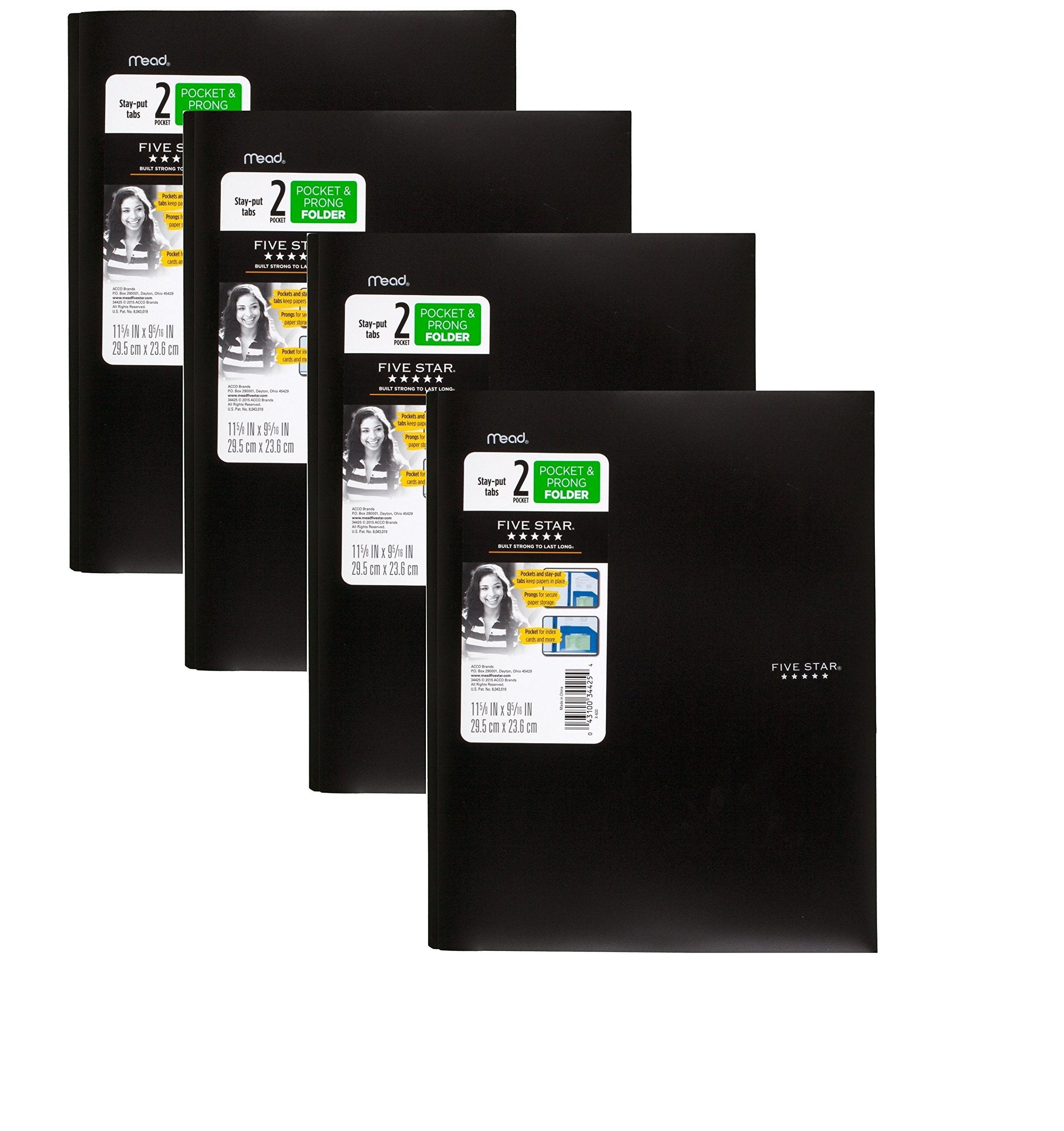 Five Star 2 Pocket Plastic Folder - 3 pack Assorted Colors - Walmart.com