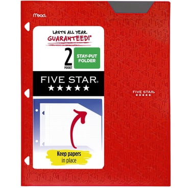 Five Star 4-Pocket Paper Folder, 12" x 9.5" , Black (33601) - Walmart.com