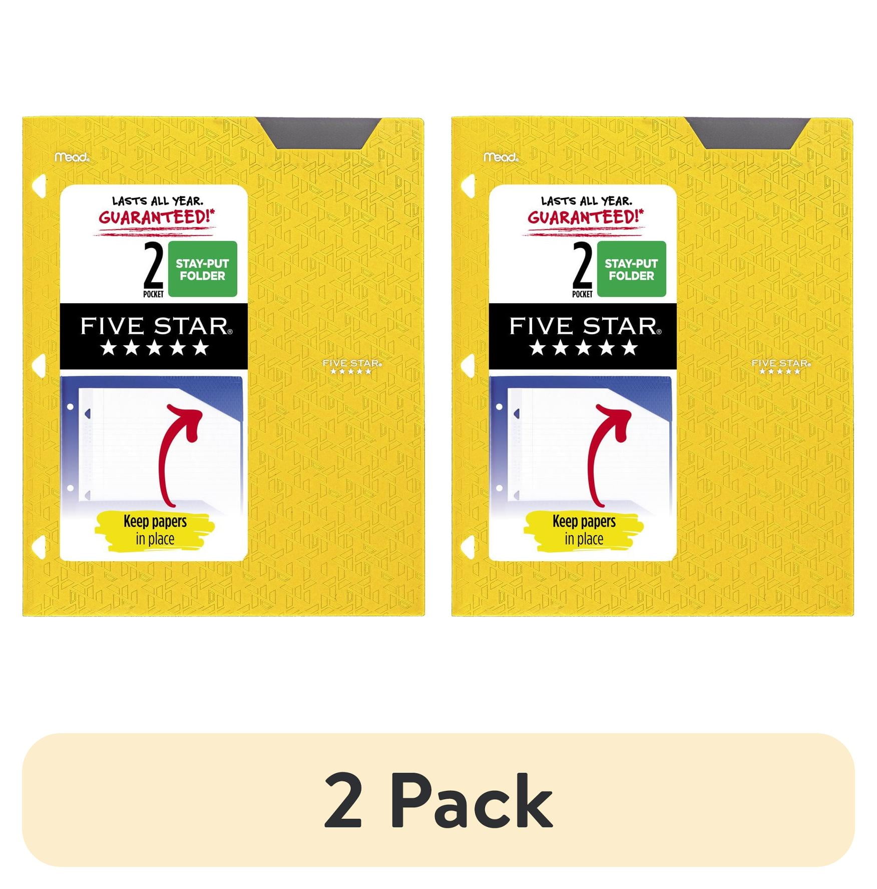 (2 pack) Five Star 2-Pocket Stay-Put Plastic Folder, Harvest Yellow (333420D-WMT22) - Walmart.com