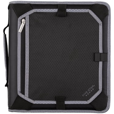 "Five Star 2"" Zipper Binder, Expansion Panel, Black/Red, Three Ring ...