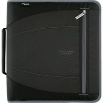 "Five Star 2"" Zipper Binder, Expansion Panel, Black/Red, Three Ring ...