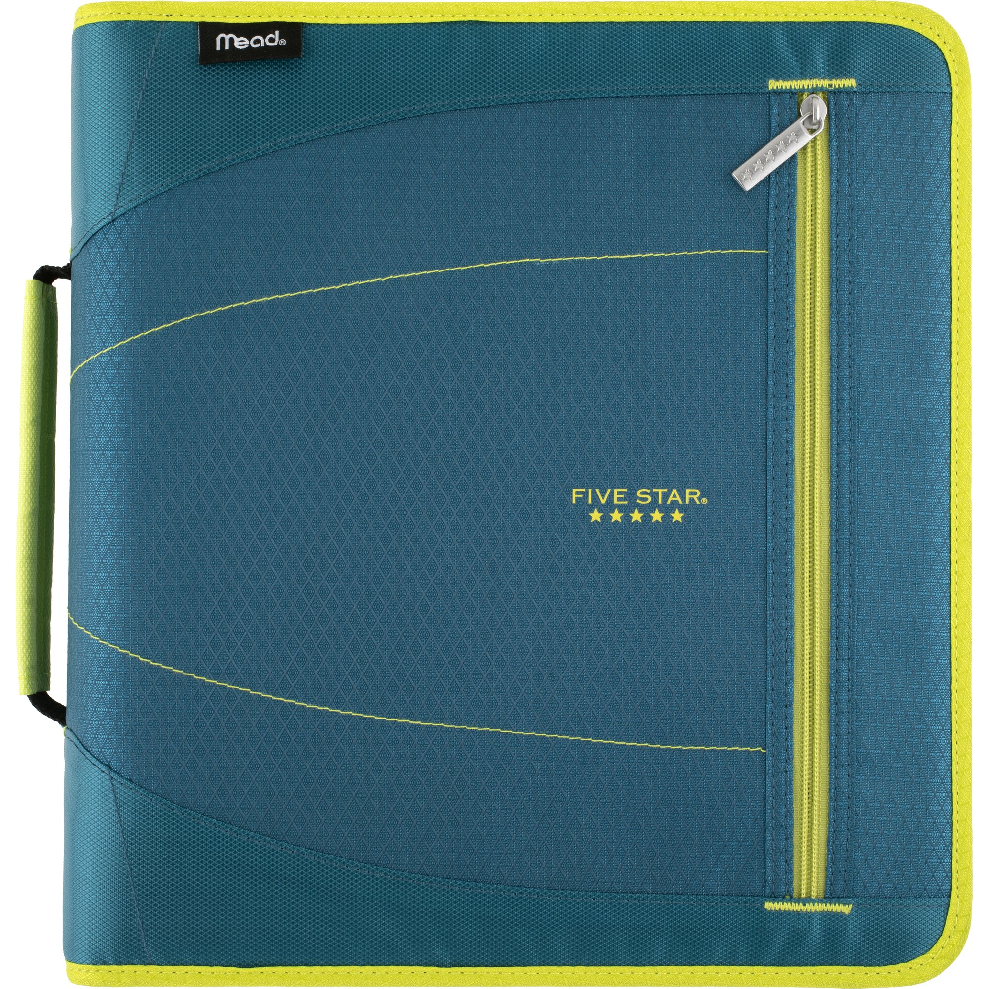 Five Star 2" Zipper Binder Plus File Folders, Teal/Chartreuse - Walmart.com