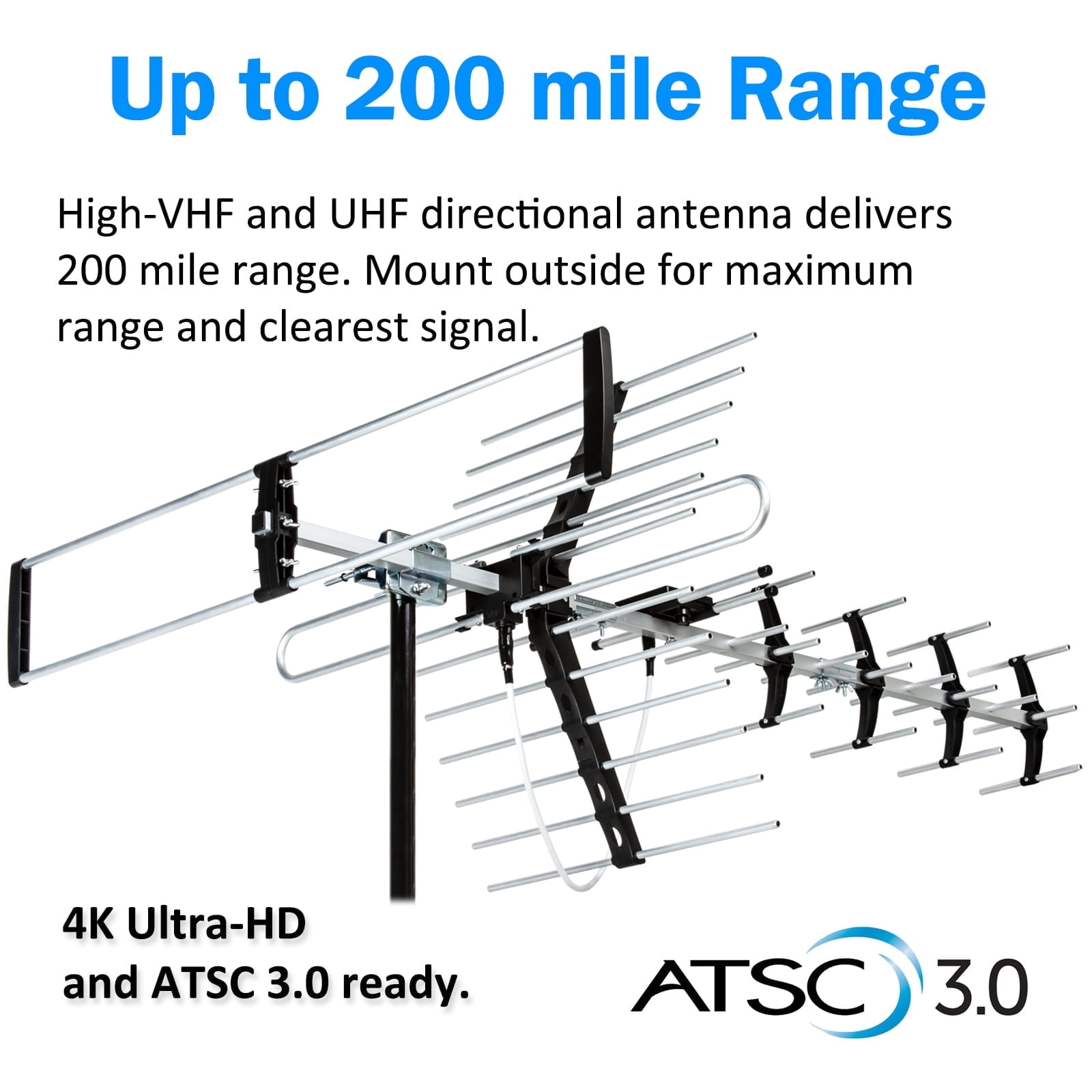 Five Star 2022 HDTV Antenna - 200 mile Range, Attic Mount, 4K 1080P ...