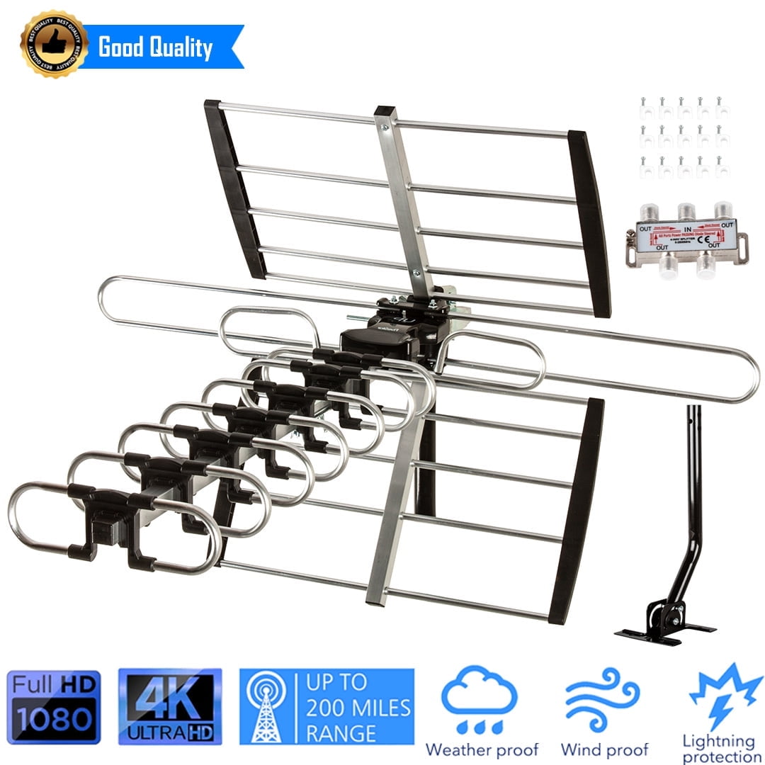FIVE STAR Outdoor TV Antenna Kit with 200-Mile Range, 1080p 4K ...