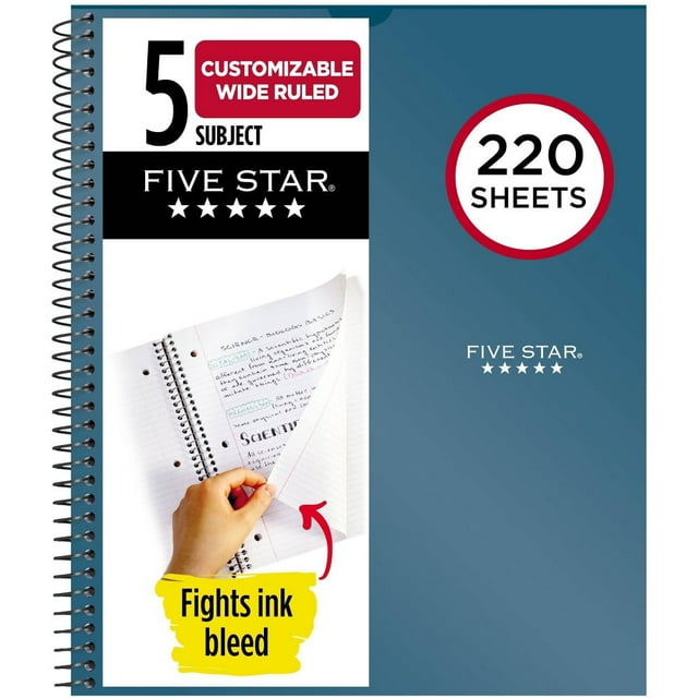 Five Star Customizable Cover Wide Ruled Composition Notebook