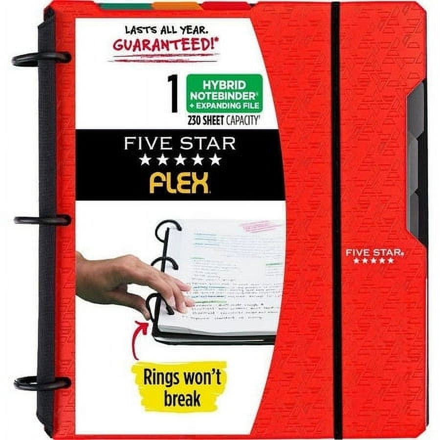 Five Star Flexible Hybrid Notebinder, 1" Ring Binder, 230 Sheet ...