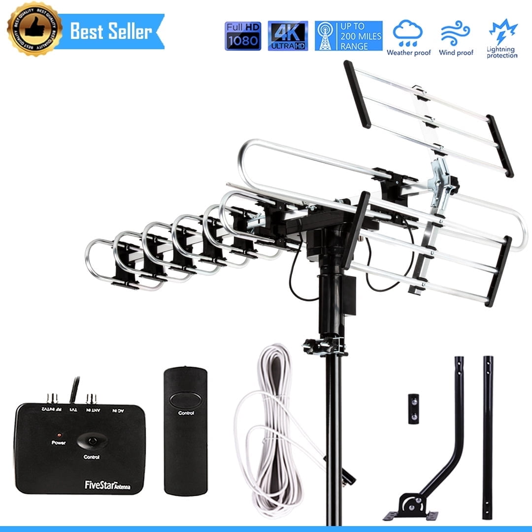 Five Star 3806 Outdoor Rotational TV Antenna w/ 17" Extension Pole ...