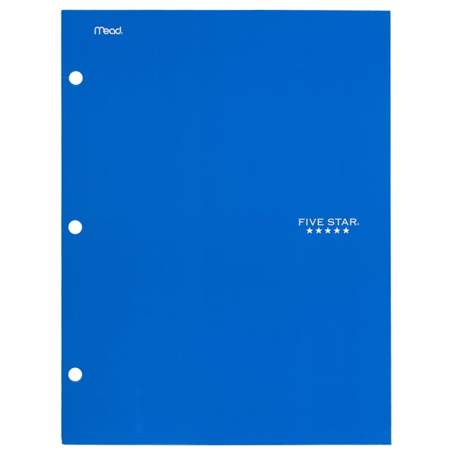 Five Star 4-Pocket Paper Folder,12.5" x 9.5" Blue, (72095) - Walmart.com
