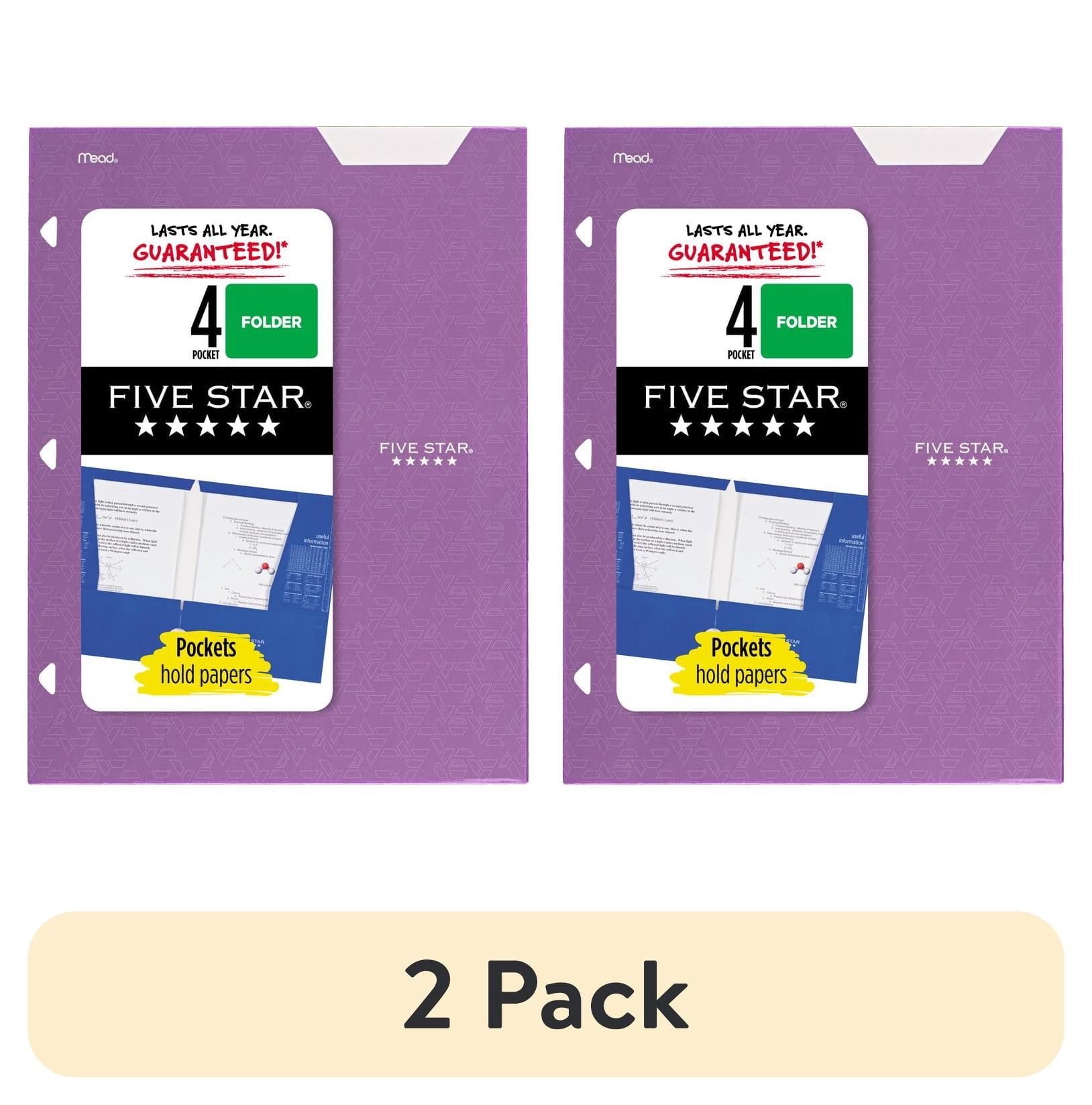(2 pack) Five Star 4-Pocket Paper Folder, Amethyst Purple (331060G ...