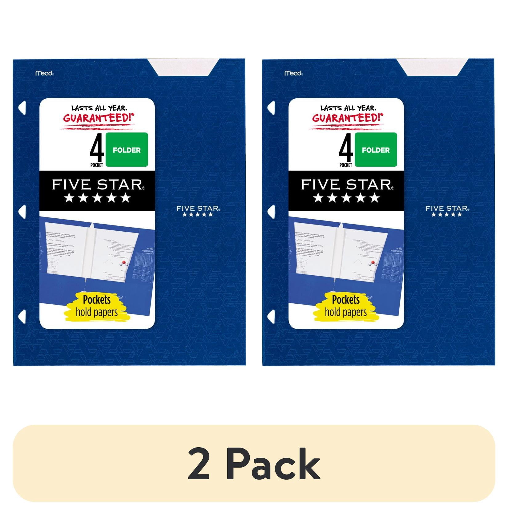 (2 pack) Five Star 4-Pocket Paper Folder, Pacific Blue (331060A-WMT22 ...