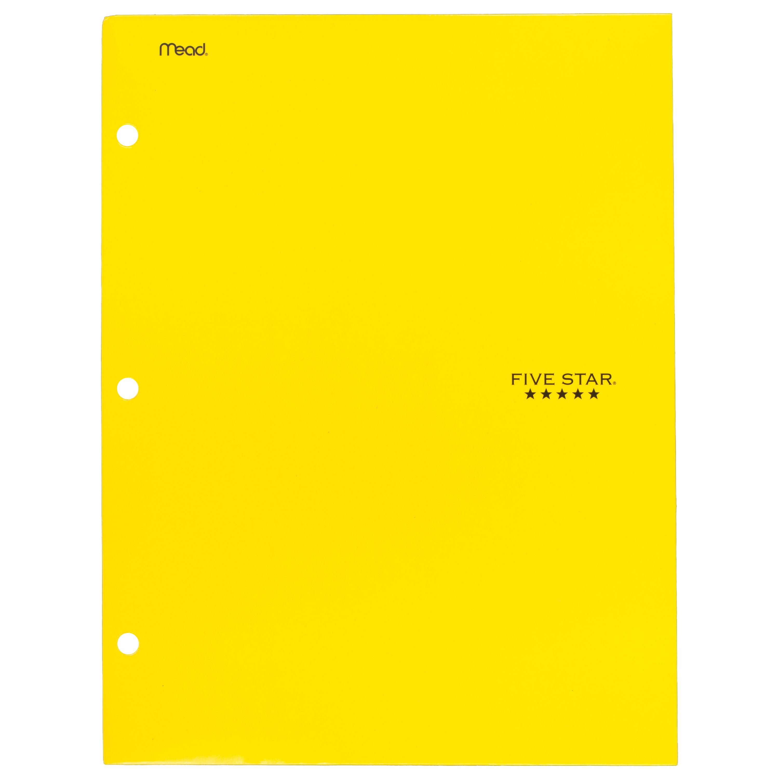 Five Star 4-Pocket Paper Folder, Water-Resistant, Yellow (38806 ...