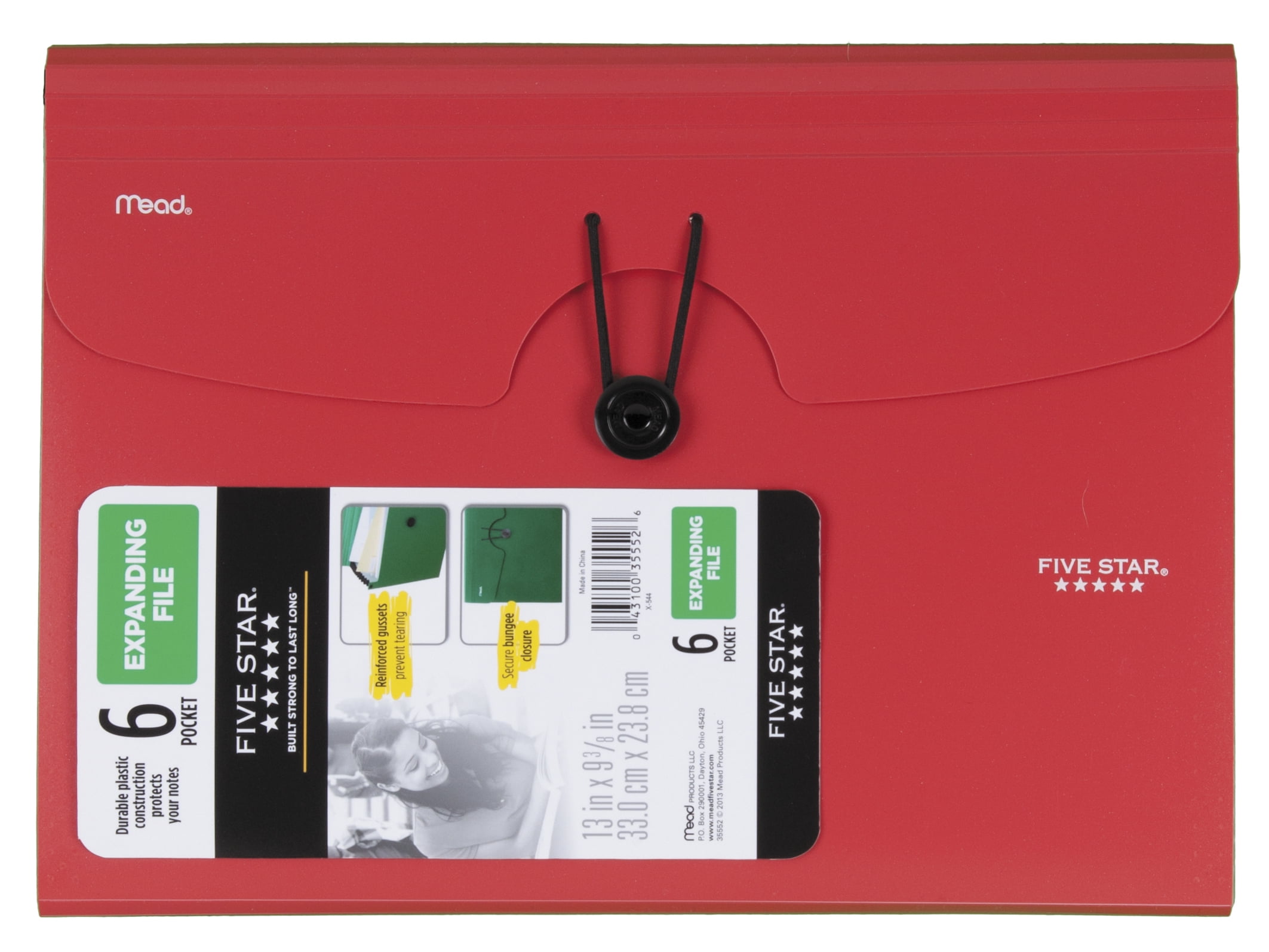 Five Star 6-Pocket Plastic Expanding File, Letter Size, Secure Closure ...