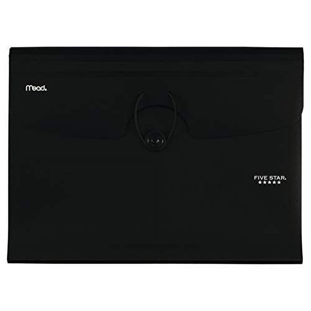 Five Star 6-Pocket Expanding File Organizer, 13" x 9 1/4", Black (72391 ...