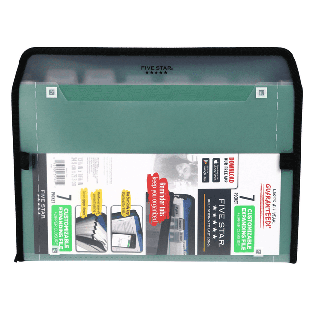 Five Star 7-Pocket Expanding File with Reminder Tabs: 13-3/4 in. x 11 ...