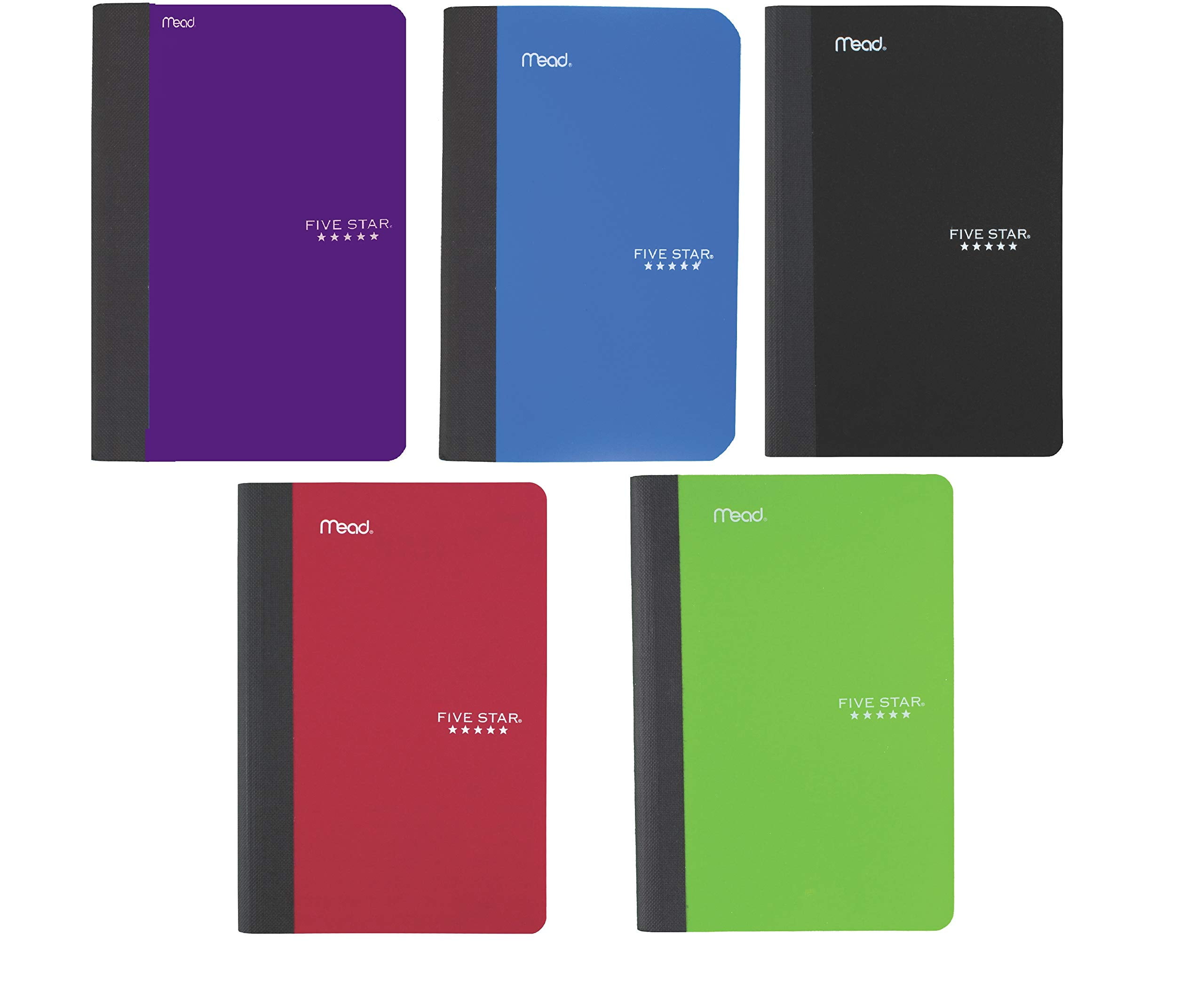 Five Star 7" x 5" 80 Sheets Composition Books, Multi-Color, 5-Pack ...