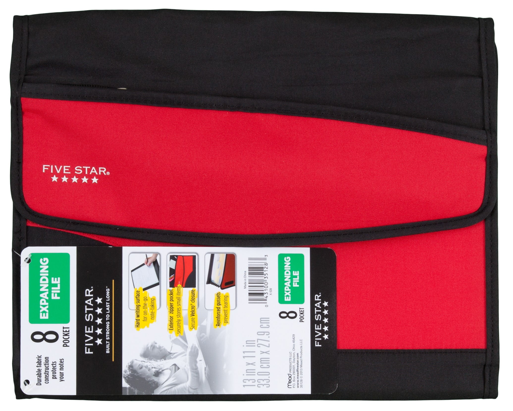 Five Star 8 Pkt Expanding File, Red - Walmart.com