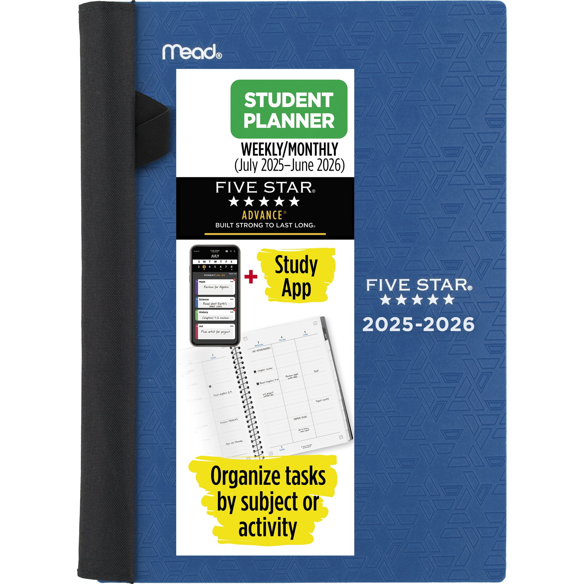 Five Star Advance Academic 2025-2026 Weekly Monthly Student Planner ...