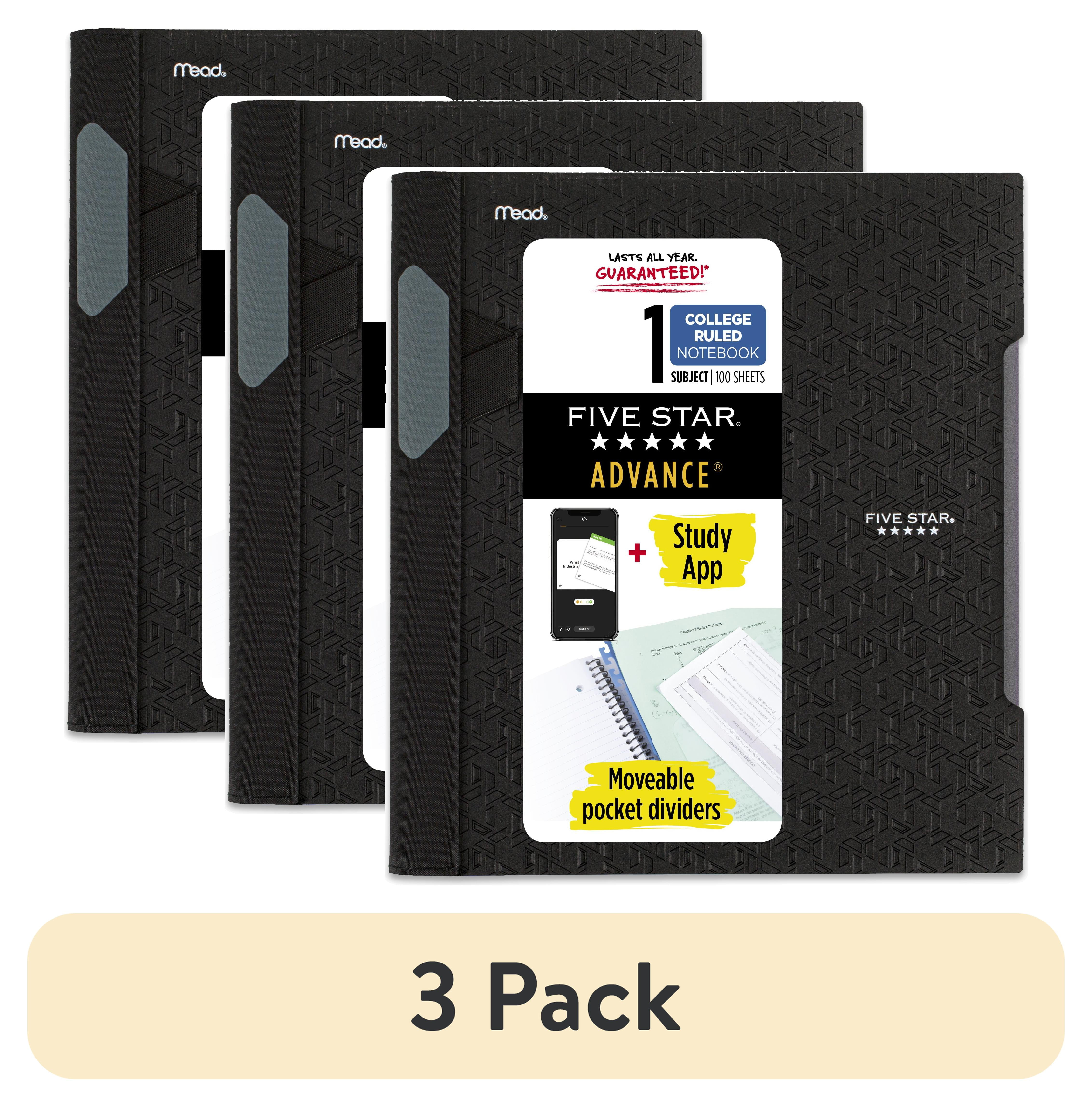 (3 pack) Five Star Advance Wirebound Notebook Plus Study App, 1 Subject ...