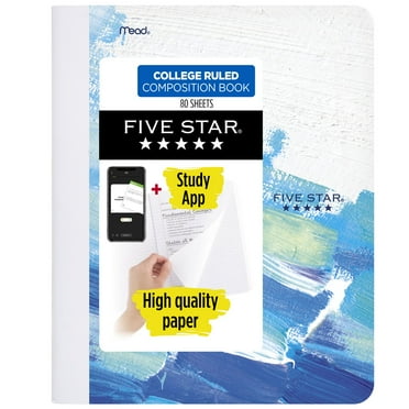 Five Star Butterlies Notebook Plus Study App, 1 Subject, Wide Ruled, 8 ...