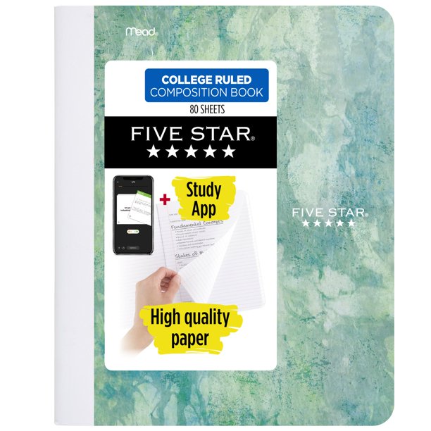 Five Star Composition Book Plus Study App, College Ruled, Biodome ...