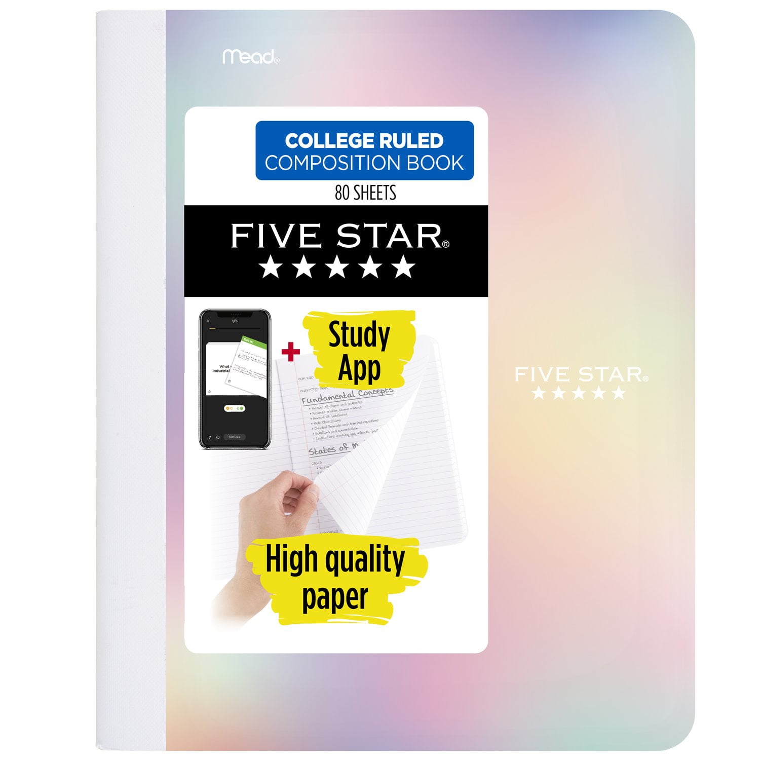 Five Star Composition Book Plus Study App, College Ruled, Ombre ...