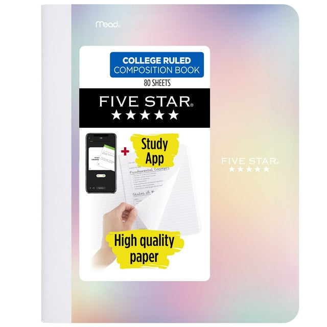 Five Star Composition Book Plus Study App, College Ruled, Ombre ...