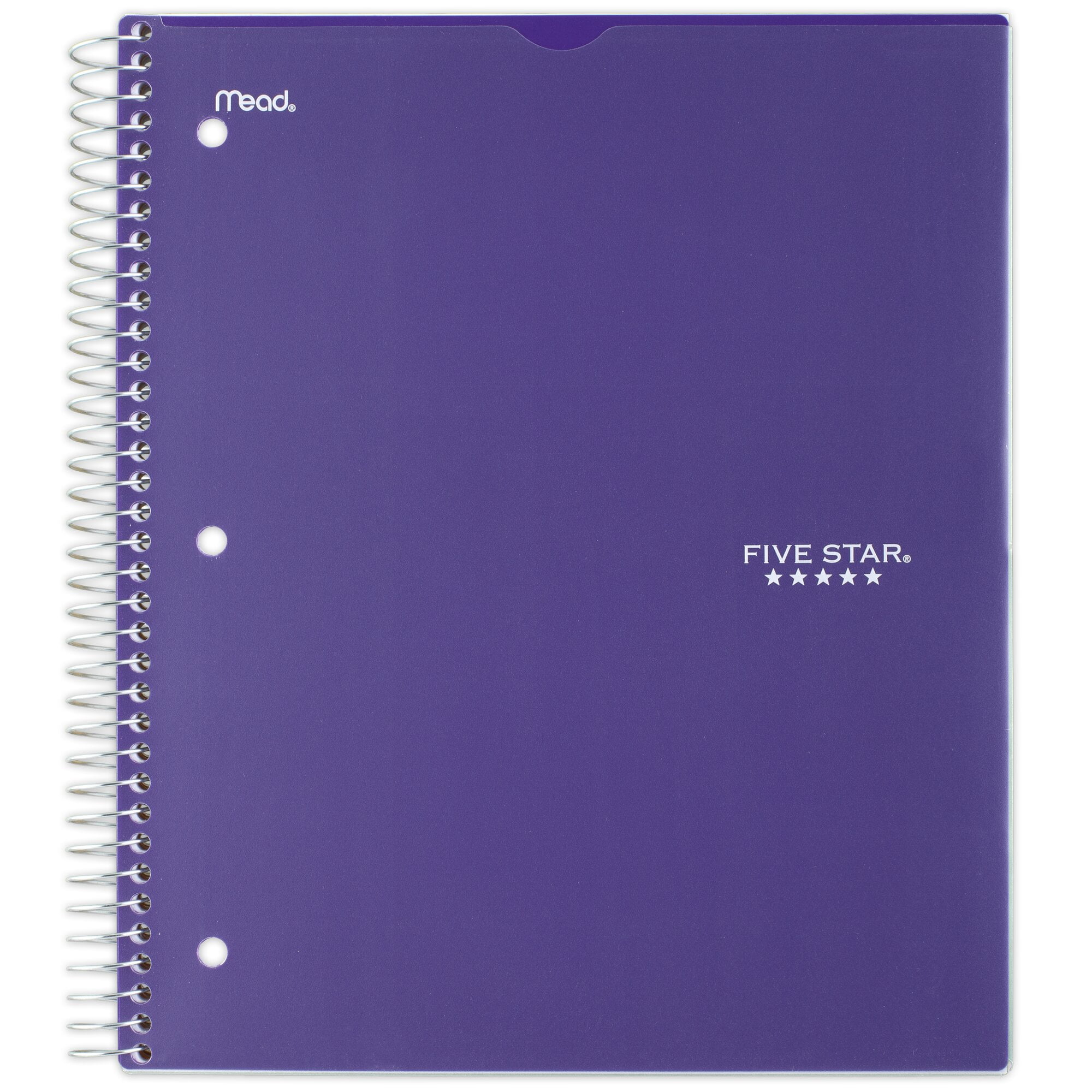 Five Star Spiral Notebook, 3 Subject, College Ruled Paper, 150 Sheets ...