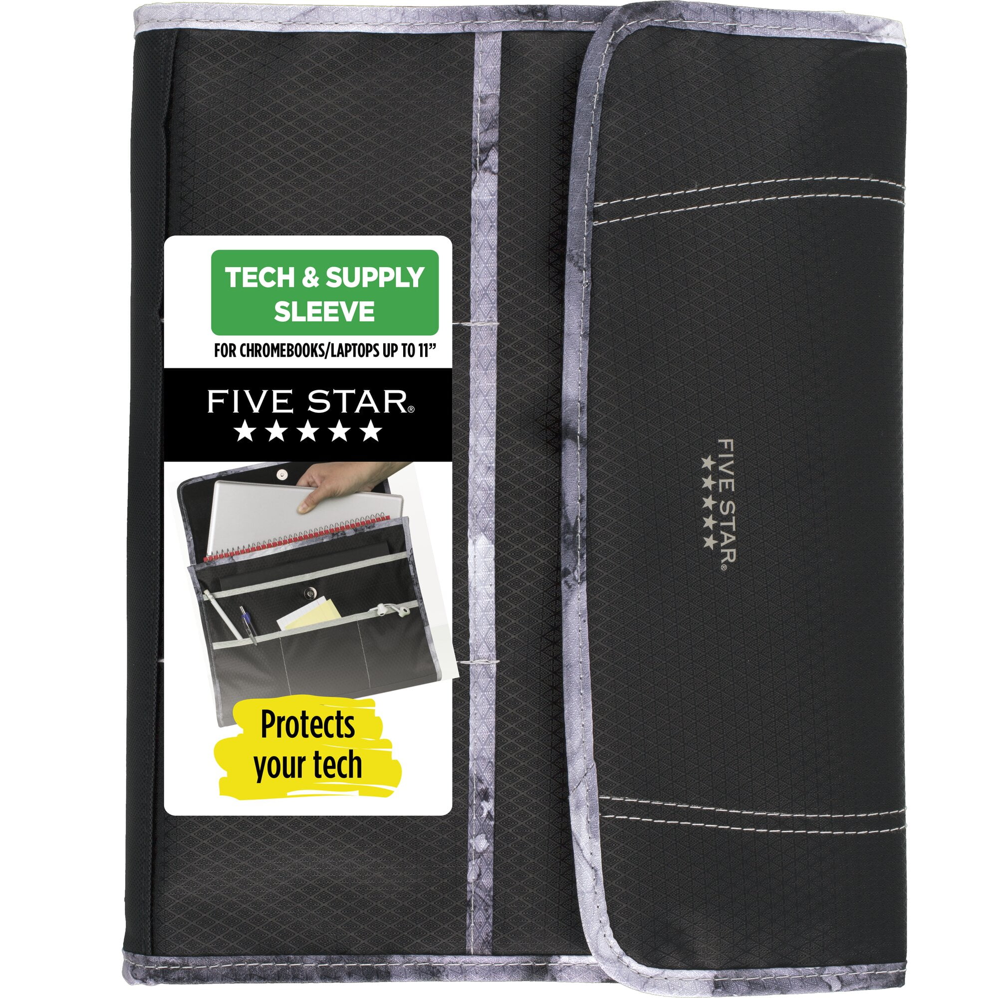 Five Star® Deluxe Tech Storage, 9"H x 11-3/4"W x 1-3/4"D, Black/Gray ...