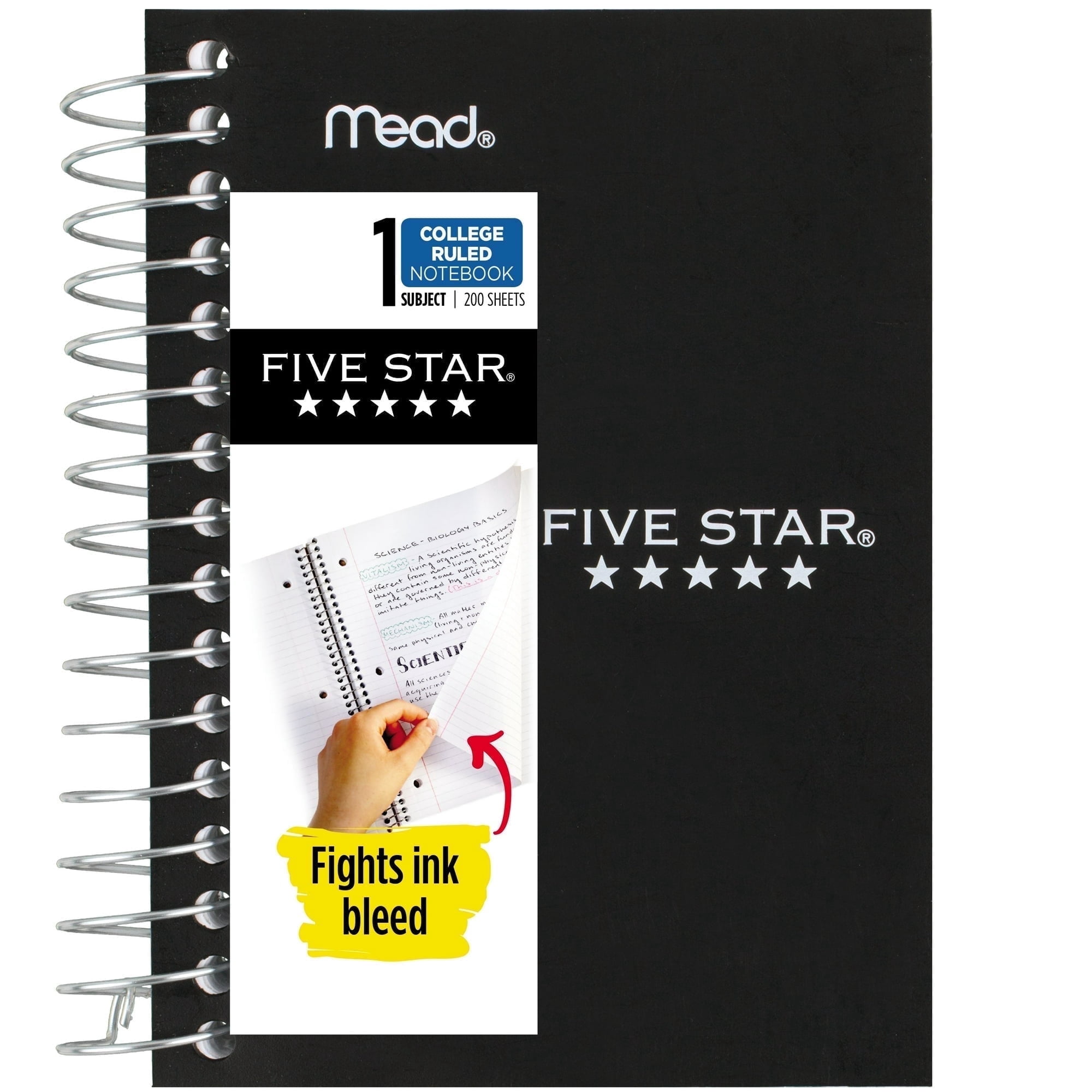 Five Star Fat Lil' Spiral Notebook College Ruled, 3.5" x 5.5", Black ...